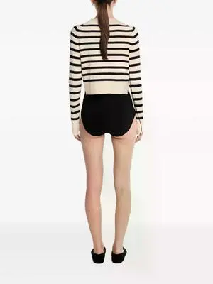 Maria Mcmanus Striped Fringe-trim Cardigan