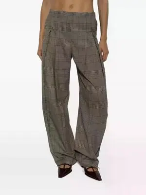 IRO PARIS Koffa Checked Pleated Trousers - Neutrals