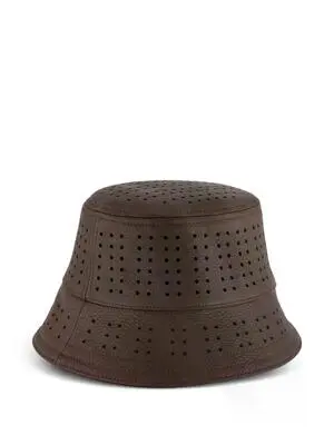 Valentino Garavani Vlogo Signature Perforated Bucket Hat - Brown