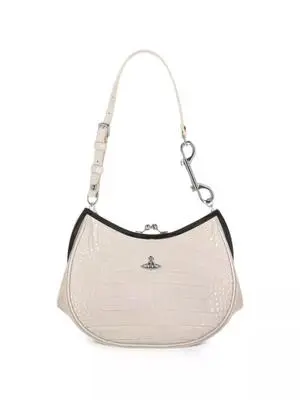 VIVIENNE WESTWOOD Croc-effect Orb Shoulder Bag - Neutrals