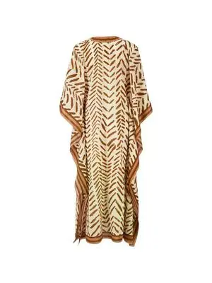 JOHANNA ORTIZ The Secret Of The Sun Tassel-detail Tunic Maxi Dress