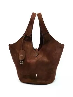 Polo Ralph Lauren Embroidered Suede Tote Bag