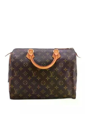 LOUIS VUITTON Speedy Monogram Canvas Satchel - Brown