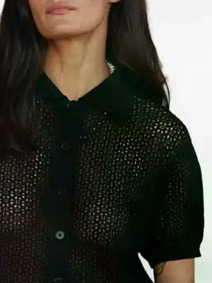 The Great. Crochet Short-sleeve Shirt