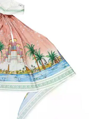 Casablanca Graphic Print Halterneck Top - Pink