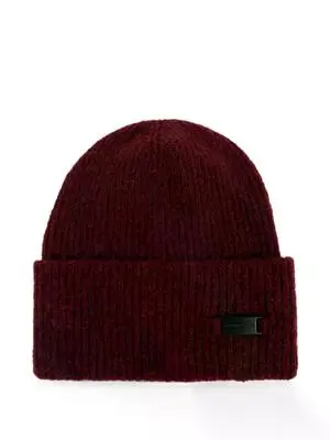Canada Goose Ribbed-knit Logo-plaque Beanie Hat - Red