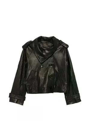 GIORGIO BRATO Leather Double-breasted Jacket