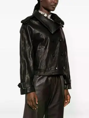 GIORGIO BRATO Leather Double-breasted Jacket