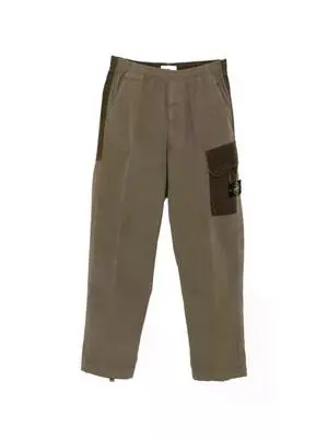Stone Island Logo-patch Cotton Cargo Pants - Green