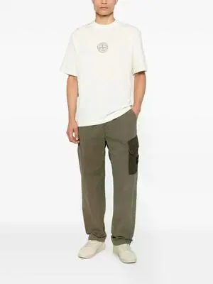 Stone Island Logo Patch Cotton Cargo Pants