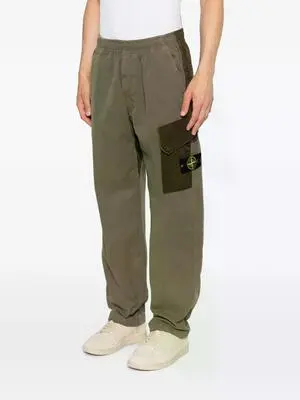 Stone Island Logo Patch Cotton Cargo Pants