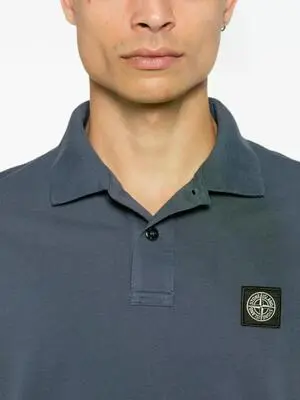 Stone Island Logo-patch Slim-fit Cotton Polo Shirt