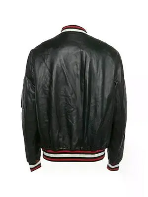 Givenchy Rottweiler Patch Leather Bomber Jacket