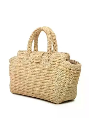 Saint Laurent 2018 Baby Raffia Monogram Downtown Cabas Satchel