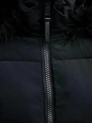 Dkny Faux Fur-trim Hooded Padded Coat