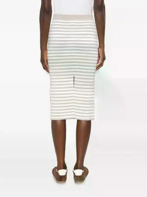 Max Mara Striped Knit Pencil Skirt - Neutrals
