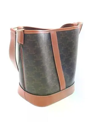 Celine 2023-2024 Small Triomphe Coated Canvas Bucket Bag