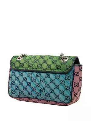 Gucci Multicolor Gg Marmont Matelassé Diagonal Gg Canvas Shoulder Bag