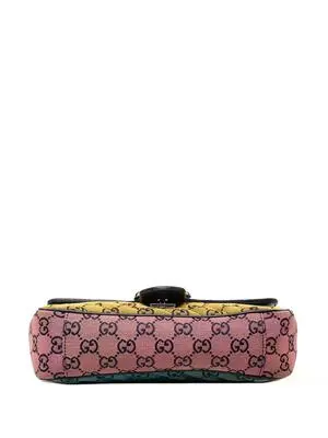 Gucci Multicolor Gg Marmont Matelassé Diagonal Gg Canvas Shoulder Bag