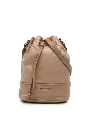 Miu Miu 2010-2026 Crinkled Calfskin Bucket Bag - Neutrals