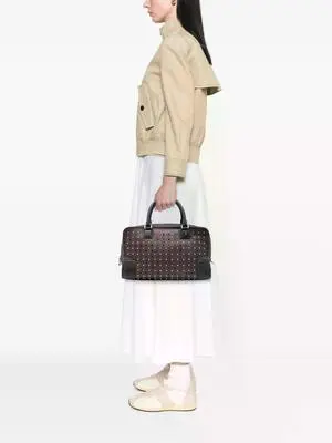 Loewe 2009 Bicolor Leather Studded Perforated Amazona 36 Handbag
