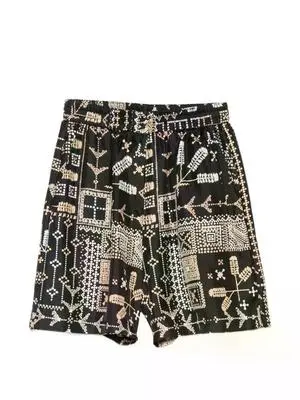 Momoni Geometric Print Elasticated Waist Shorts