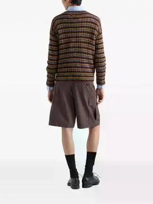 Prada Striped Wool Open-knit Sweater