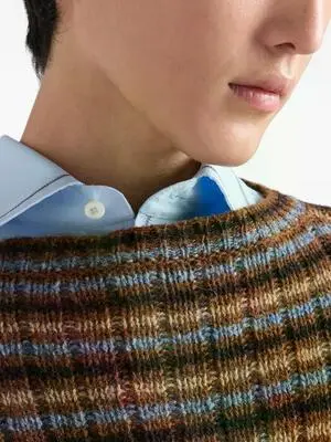 Prada Striped Wool Open-knit Sweater