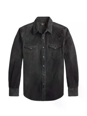 Ralph Lauren Corduroy Western-style Stitched Yoke Shirt - Black