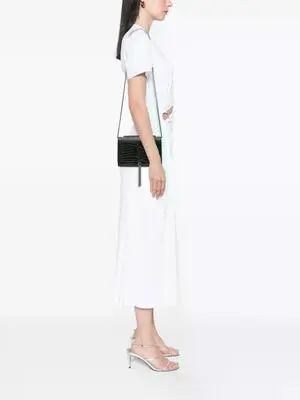 Saint Laurent Kate Tassel Croc Embossed Leather Shoulder Bag