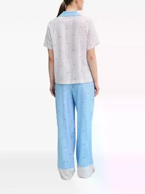 Dkny Logo-print Seersucker Pajamas