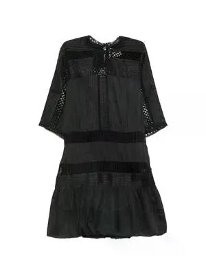 MARANT ETOILE Paige Guipure-lace Pintuck-detail Mini Dress - Black