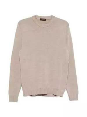ZANONE Ribbed-knit Crew-neck Wool Jumper - Neutrals