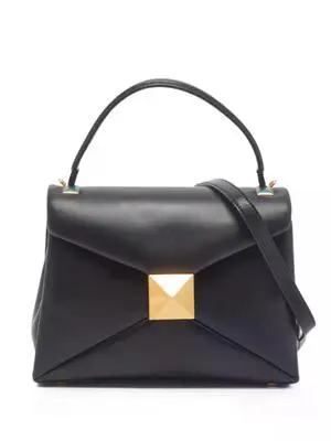 Red Valentino One Stud Leather Top Handle Bag - Black