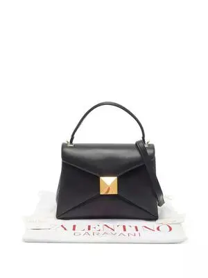 Red Valentino One Stud Leather Top Handle Bag - Black