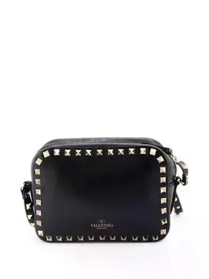 Valentino Garavani Rockstud Camera Leather Crossbody Bag - Black