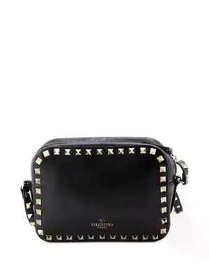 Valentino Garavani Rockstud Camera Leather Crossbody Bag - Black