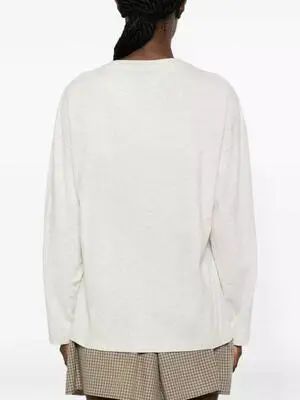 Kenzo Signature Logo Embroidered Long Sleeve T-shirt - Grey