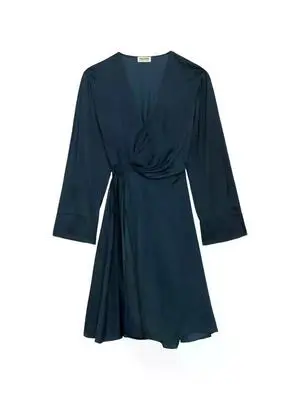 Zadig&Voltaire Remoir" Satin Wrap Dress - Blue