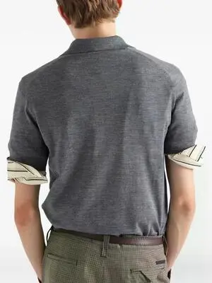 Prada Superfine Wool Polo Shirt - Grey