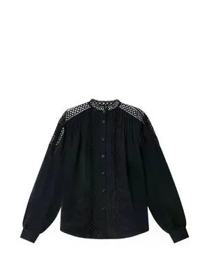 MARANT ETOILE Parina Guipure-lace Panelled Blouse - Black