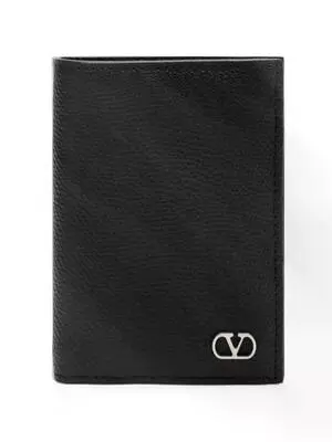 Valentino Garavani Vlogo Signature Grained Card Holder - Black