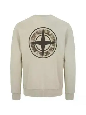 Stone Island Compass-print Crew-neck Sweatshirt - Neutrals