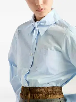 Prada Cotton Poplin Shirt With Detachable Scarf