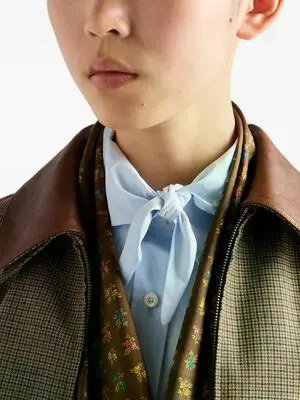 Prada Cotton Poplin Shirt With Detachable Scarf