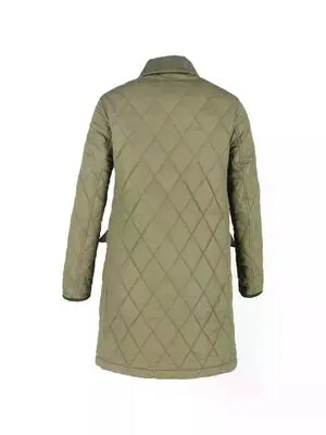 Burberry Quilted Corduroy-collar Coat - Green