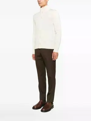 ZANONE Ribbed-knit High-neck Wool Cardigan