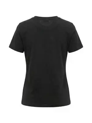 TWINSET Heart Appliqué Short Sleeve T-shirt - Black