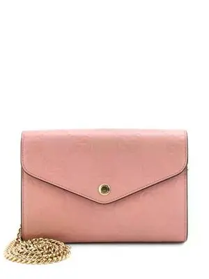 Gucci Envelope Wallet On Chain Guccissima Leather Shoulder Bag - Pink