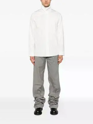 LEON EMANUEL BLANCK High-collar Raw-edge Shirt